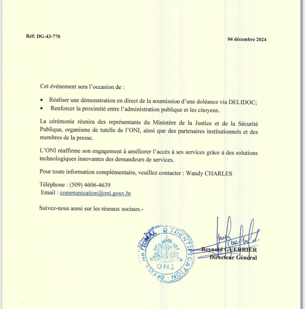 ONI-Doléances : une innovation pour simplifier les démarches ...
