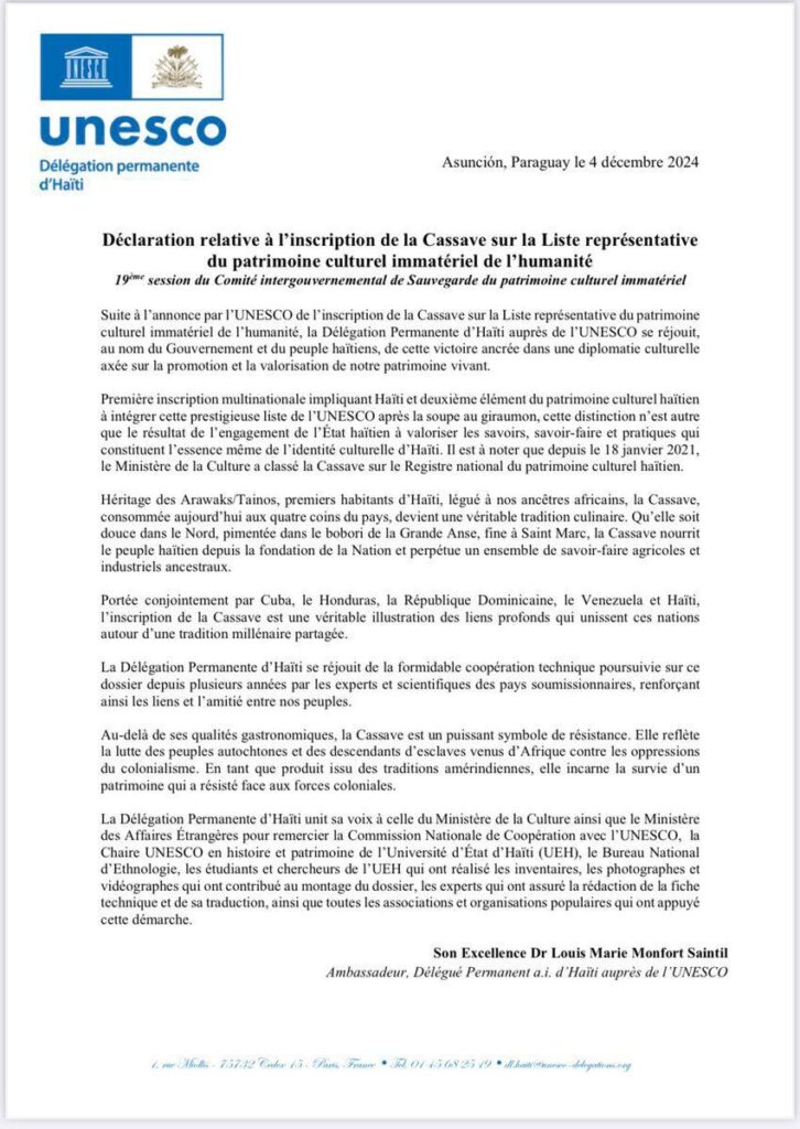 Haïti-Culture : la cassave, symbole de résilience et patrimoine mondial ...